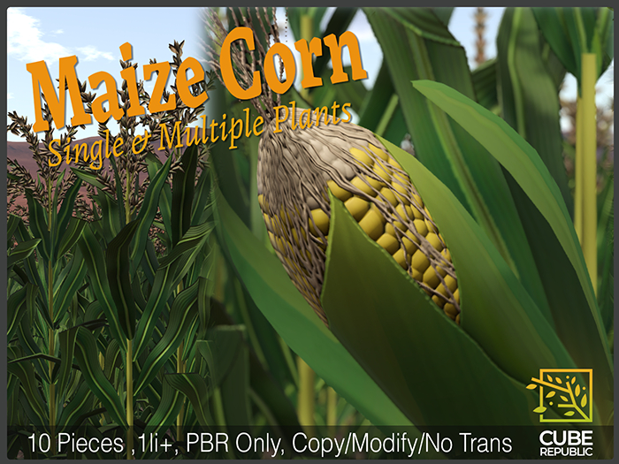 Second Life Marketplace - PBR Maize & Corn Field Kit 2024 - High Detail for your Farm!